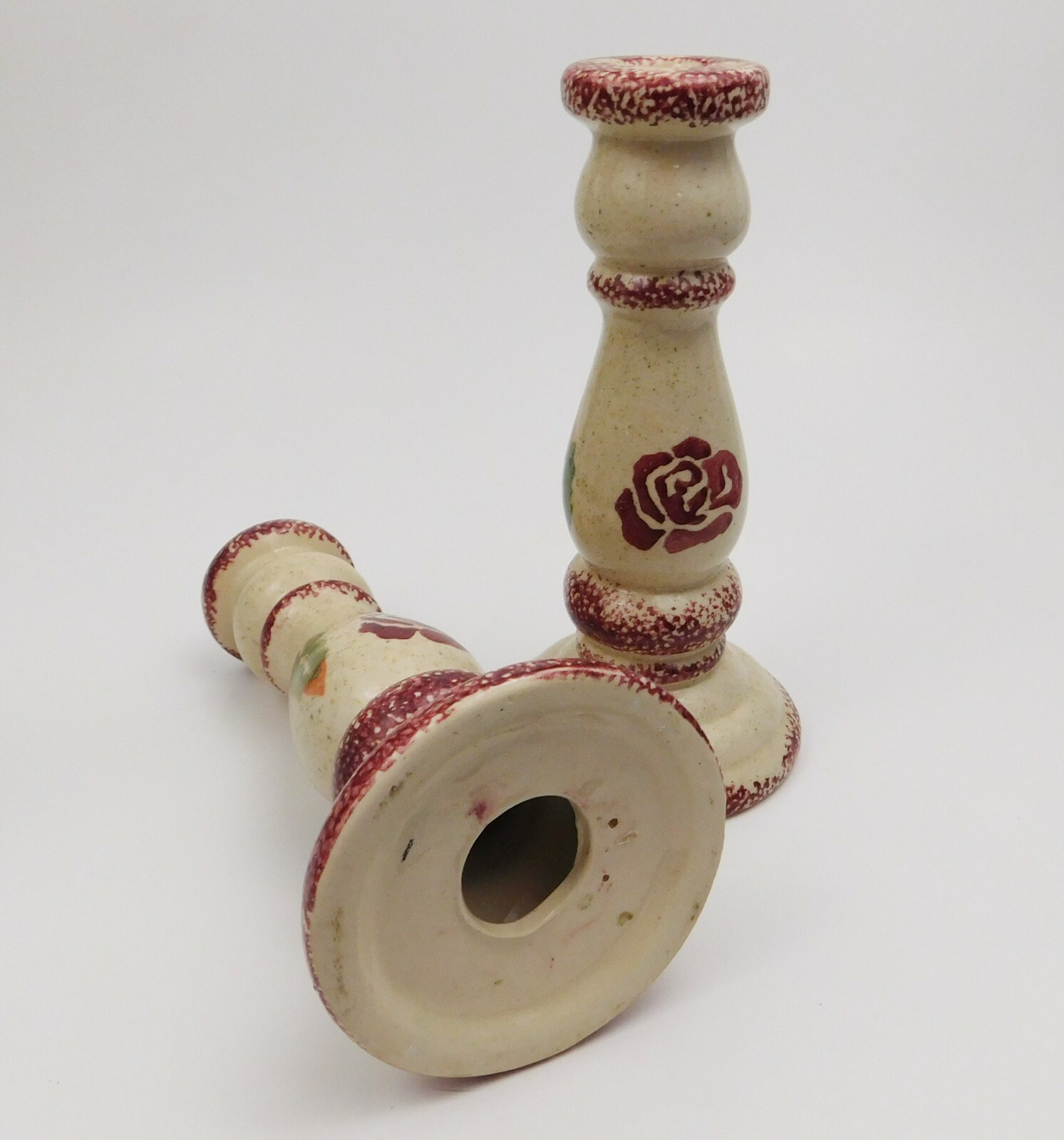 Wang's International Candlesticks Candle Holders Red Rose Sponge 7.75 ...