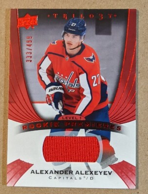 2020-21 UPPER DECK TRILOGY RED #62 ALEXANDER ALEXEYEV JERSEY #'D 333/ ...