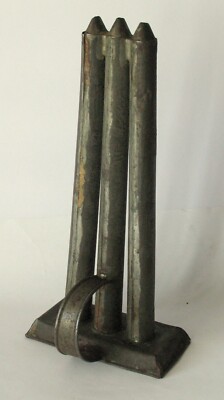Antique Blacksmith Made 3 Tube Tapered Colonial Tin Candle Mold ...