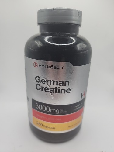 Horbaach German Creatine Monohydrate 5000mg 50 Servings 250 Capsules ...