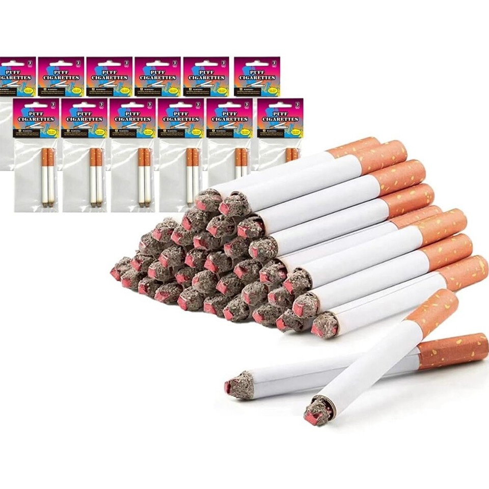 48 Pack Realistic Blow Smoke Fake Puff Cigarettes for Halloween Prank ...