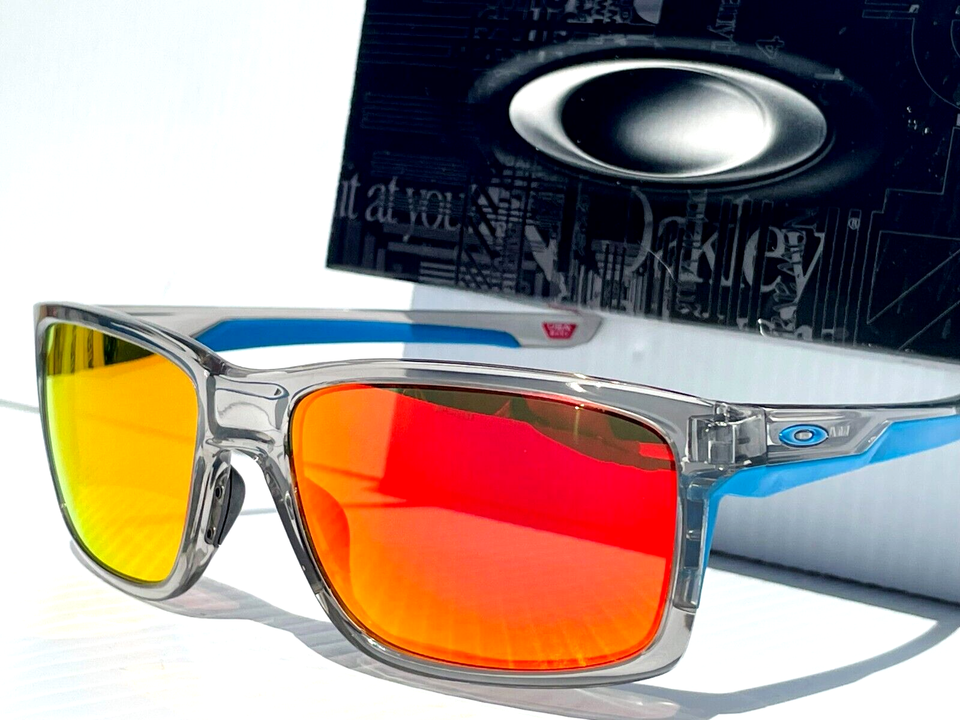 NEW Oakley MAINLINK Grey Ink POLARIZED Galaxy Ruby Lens Sunglass XL ...