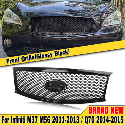 1PC Gloss Black Front Bumper Grill For Infiniti M37 M56 2011-2013 Q70 ...