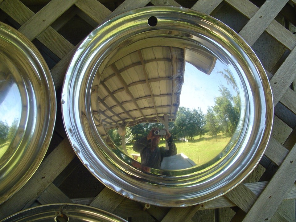 VINTAGE 15 IN. RAT ROD LYON LYONS MFG CO HUBCAPS MOON WHEEL COVERS ...