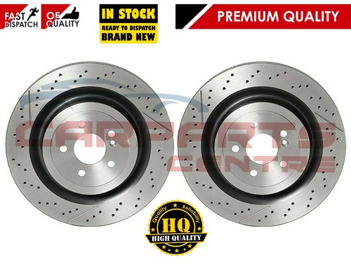 FOR MERCEDES C63 S63 AMG GT 14- REAR PREMIUM DRILLED & GROOVED BRAKE ...