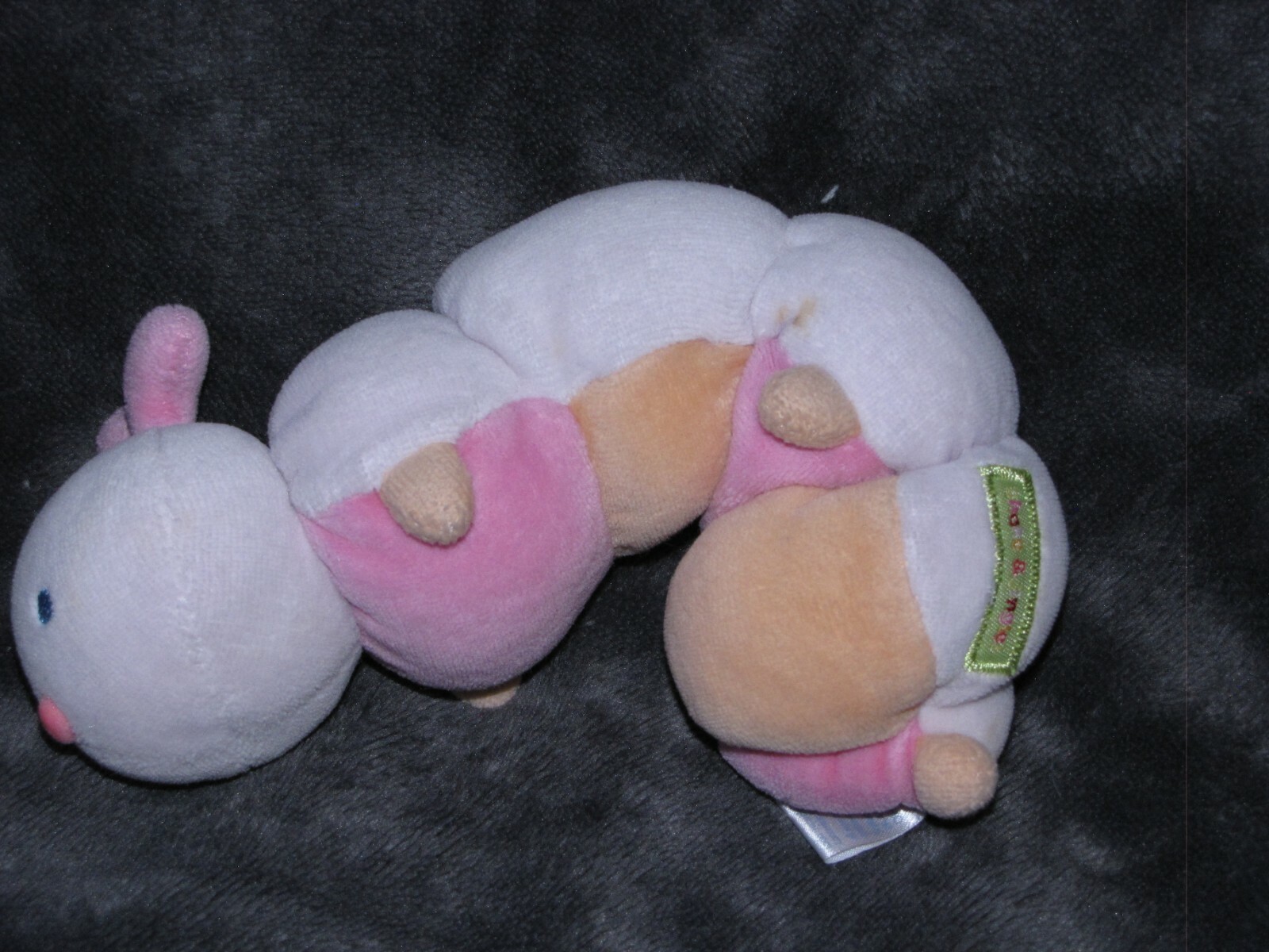 Carters Shake and Jingle Stuffed Plush Pink Orange Inchworm Worm ...