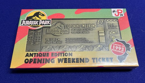 JURASSIC PARK: 30TH ANNIVERSARY LIMITED EDITION TICKET ANTIQUE LE 1993 ...