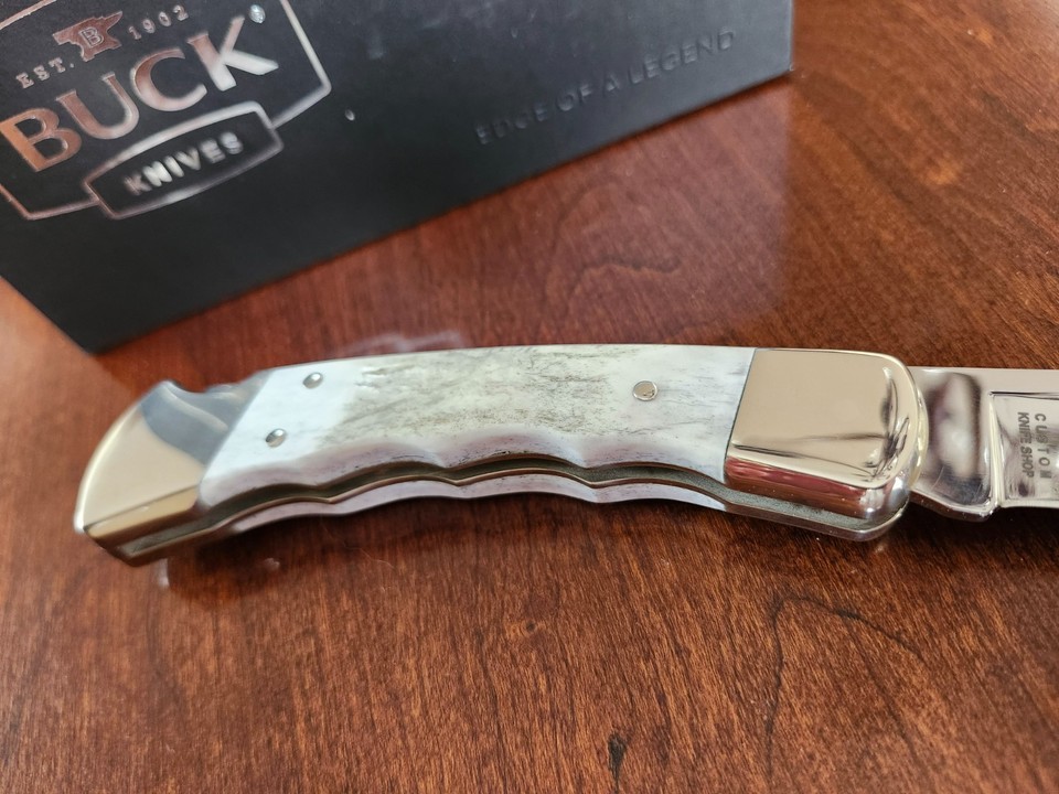 Buck Knife 110 Custom Elk with Finger Groove "Freedom Fighter" | eBay