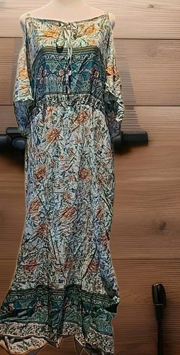 Vtg Peasant Style Maxi Dress Boho Prairie Cottagecore Country Whimsy ...