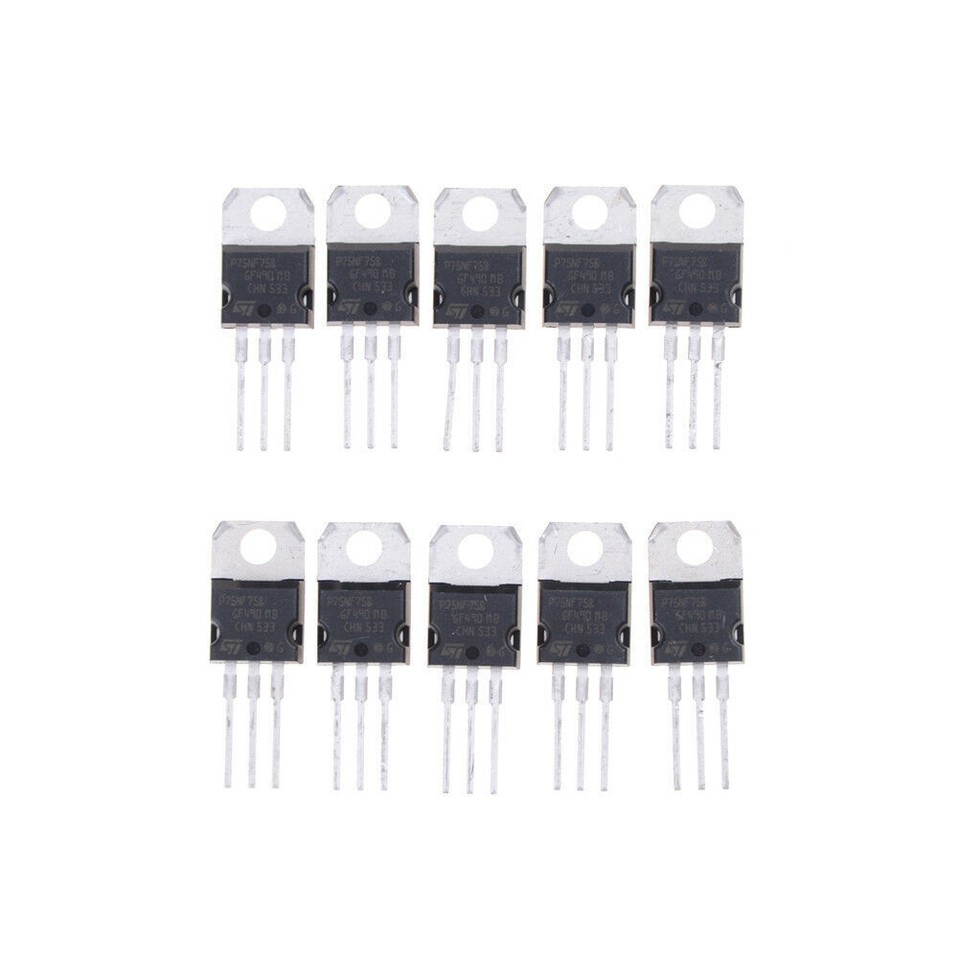 10pcs STP75NF75 P75NF75 Power MOSFET Transistor TO-220 80A 75V N ...