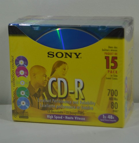 Sony 15CRM80LX3 Disc CD-R 80 Min 1-48x Music Color 15/pk Slim Jewel | eBay