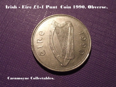 Irish (Eire) £1- 1 Punt Coin 1990. AH3539. | eBay UK
