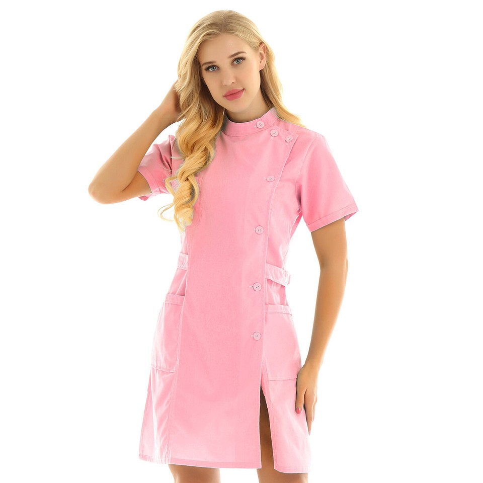 Women Hospital Coat Nurse Doctor Cosplay Costume Lab Jacket Dress ...