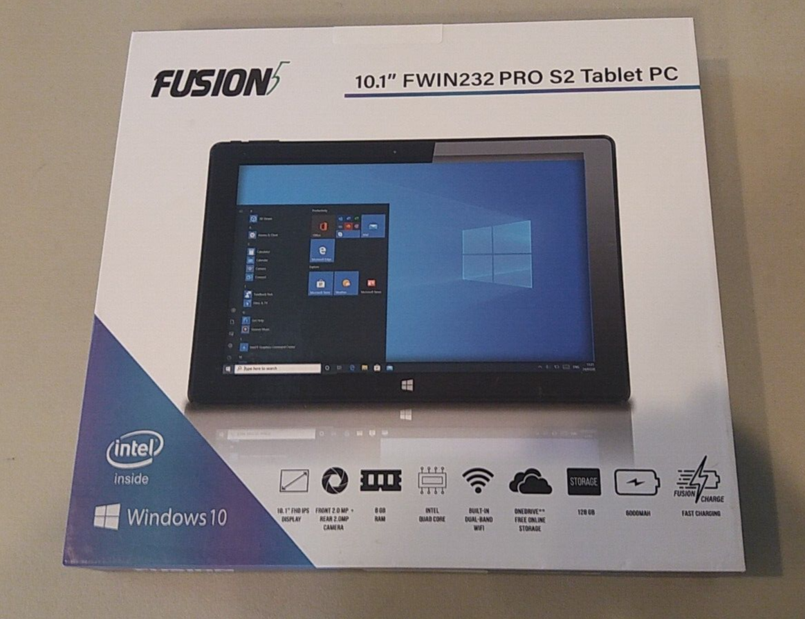 10" Fusion5 FWIN232 PRO S2 Windows 10 Tablet PC 6GB RAM, 128GB, 10.1 ...