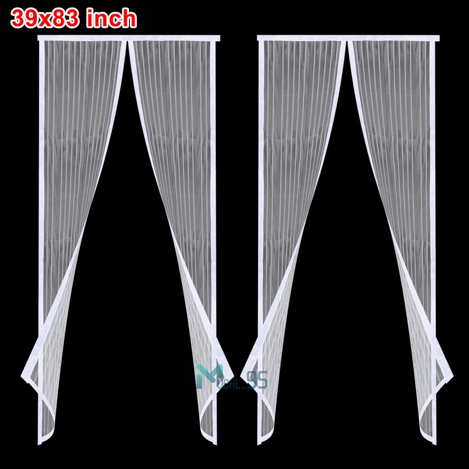 2x Magnetic Screen Door Mesh Hand-Free Net For Mosquito Fly Insect Bug ...