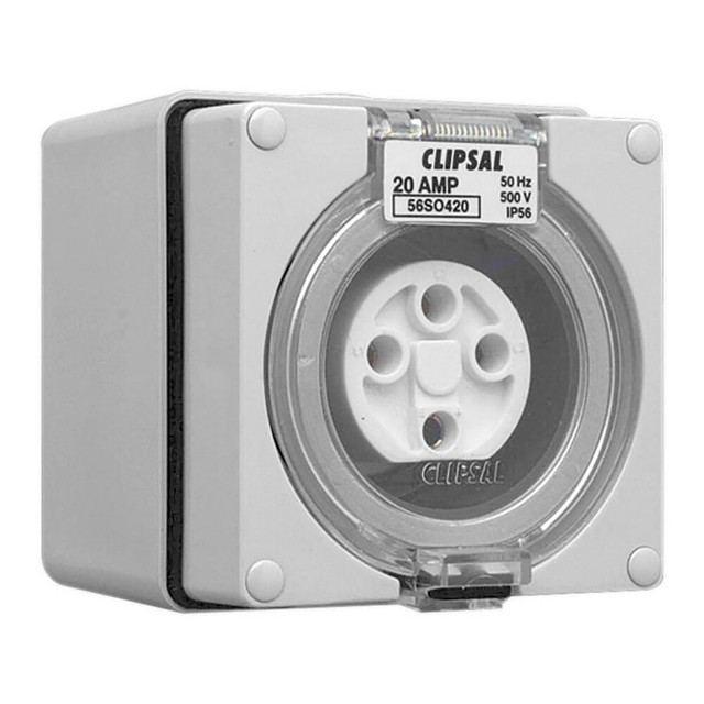 2x Clipsal 3 Phase 20 Amp 4 Pin Switched Outlet 56SO420 Great for sale ...