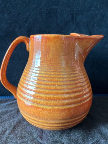 Vintage Bauer Pottery Ice Lip Ring Monterey Pitcher Orange | eBay