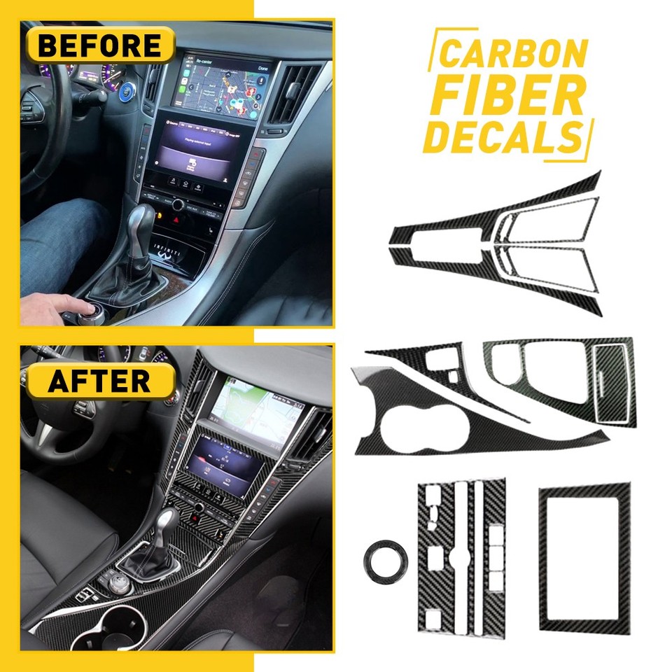 For Infiniti Q50 Q60 2014-19 Interior Decal Trim Carbon Trim Fiber ...
