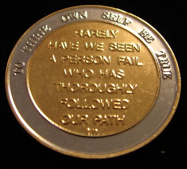 Alcoholics Anonymous AA gold 5 Year Medallion Coin Chip Token Soberity ...