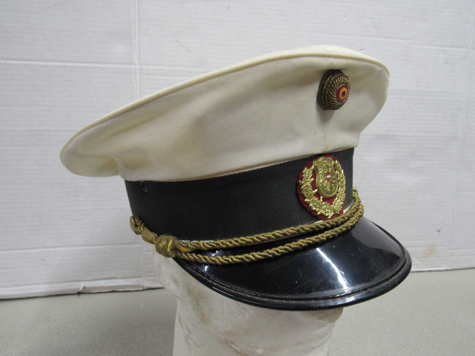 Vintage Austrian Police Uniform Visor Hat Cap White w Hat Badge ...
