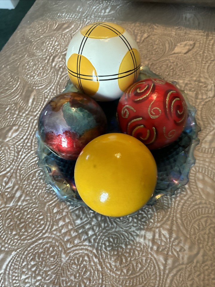 4” Decorative Orbs Set 4 Balls Spheres Orbs Table Top Decor Home Decor ...