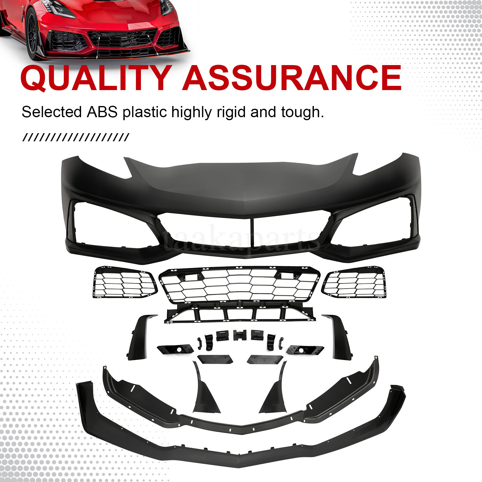 Front Bumper Cover Complete Fit ZR1 Style For Chevrolet Corvette C7 ...