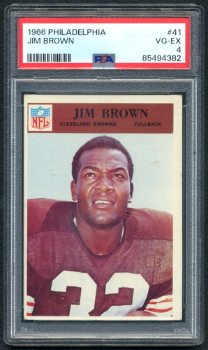Jim Brown 1966 Philadelphia PSA 4 Football Card Vintage Graded Browns ...