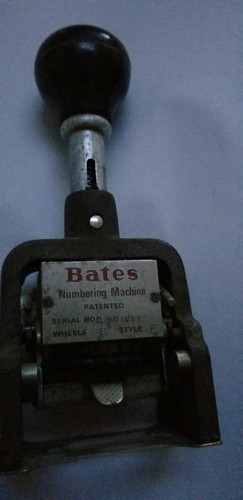 Vintage Bates Numbering Machine 6 Wheel Style E Stamper works | eBay