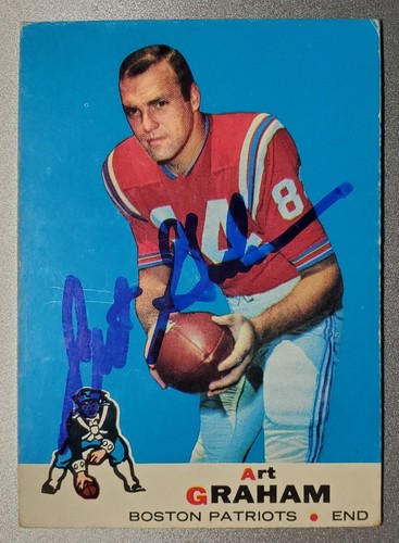 1969 TOPPS #39 ART GRAHAM-SIGNED-VG-BOSTON PATRIOTS-AUTO-FREE USA ...