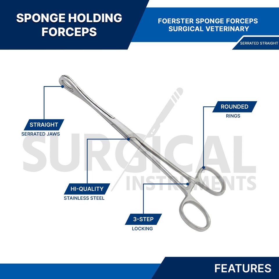 Body Piercing Forceps Kit Hemostat Sponge Clamp 7" Straight German ...