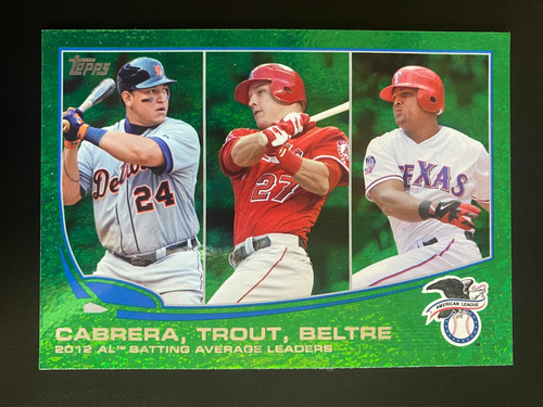 2013 Topps AL Batting Leaders Mike Trout, Miguel Cabrera, Beltre #294 ...
