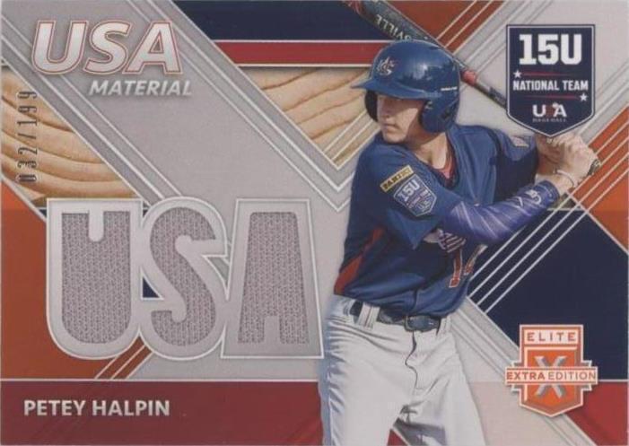2020 Panini Elite Extra Edition - USA Baseball Material Petey Halpin # ...