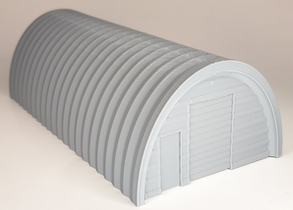 1 - Metal Garage / Airplane Hangar Building - HO SCALE 1:87 - Realistic ...