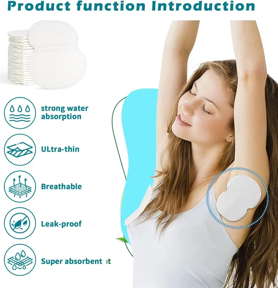 100 PCS Armpit Sweat Pads, Sweat Pads for Women and Men, Keep Underarm ...