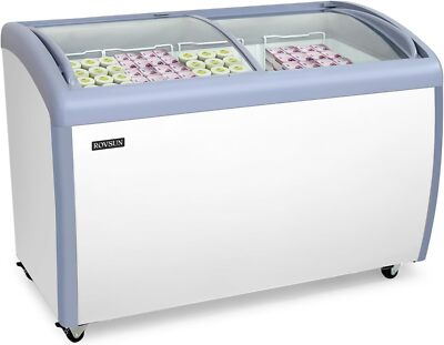 12.7Cu.Ft Commercial Ice Cream Freezer, 50" Chest Freezer Glass Top ...