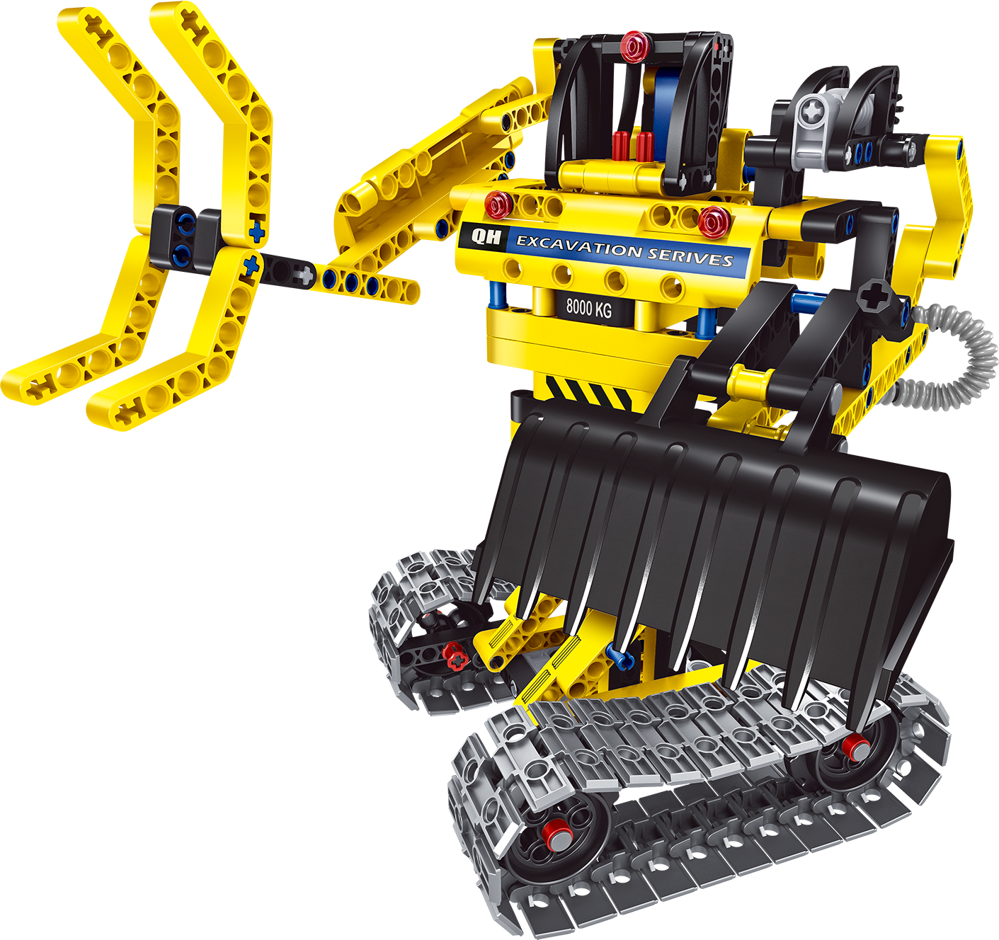2 in 1 DIY Construction Bulldozer Front Loader Transformer Robot Set ...