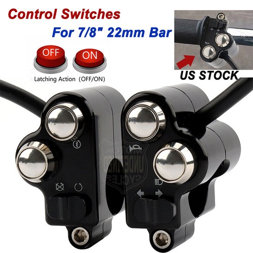 7/8" 22mm Bar Motorcycle Switches Handlebar Control Headlight Turn ...