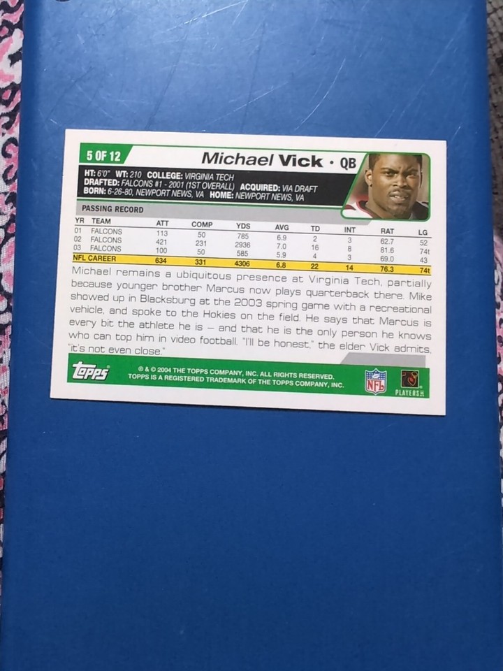 2004 Topps Michael Vick Gold National Trading Card Day | eBay