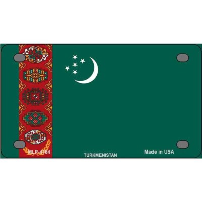 Turkmenistan Flag MINI Size 4"x2.2" License Plate Metal Sign for Home ...