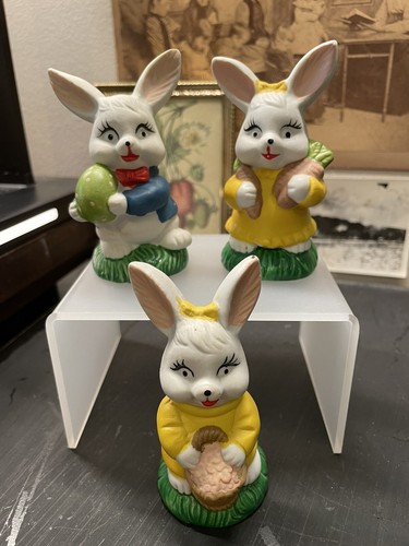 Vintage Ceramic Easter Bunny Rabbits Set Of 3 | eBay