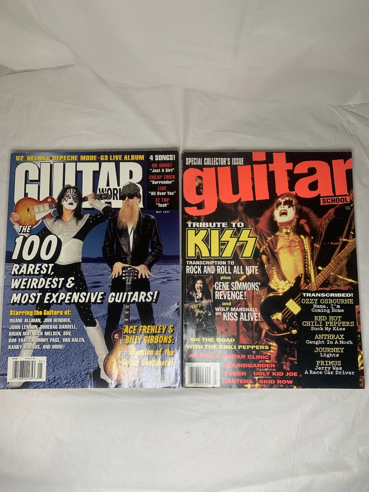 Kiss Guitar Worldschool Magazines Lot July 1993may 1997 Collector 8214