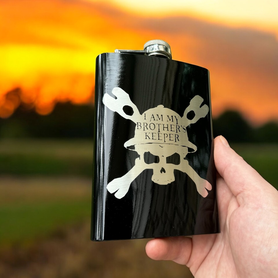 8oz BLACK Helmet Brothers Keeper Flask | eBay