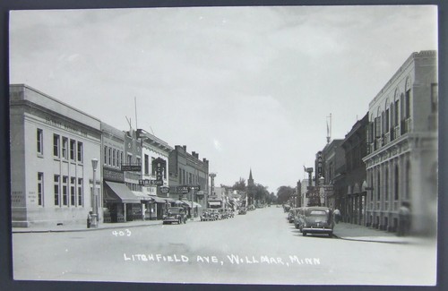 Willmar Minnesota MN Litchfield Ave Real Photo Postcard RPPC Signs Cafe ...