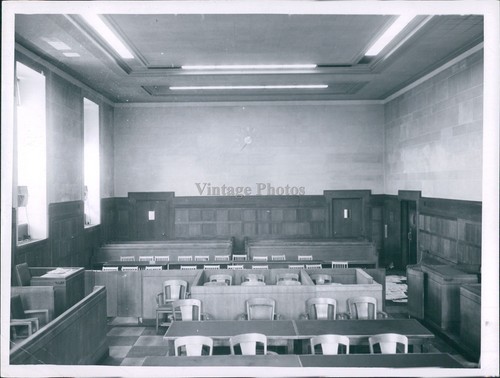 1956 Boston Ma Building Court House Interior Table 7X9 Historic Vintage ...