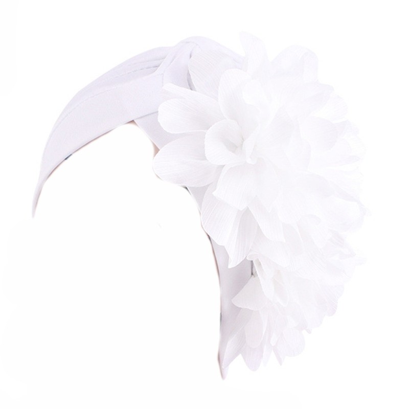 Solid Color Flower Muslim Hijab Forehead Turban Cap Hat Islamic ...