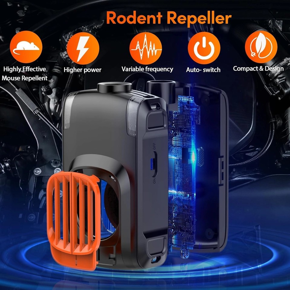 Ultrasonic Mouse Repeller For Car Under Hood Rat Rodent Pest Animal ...