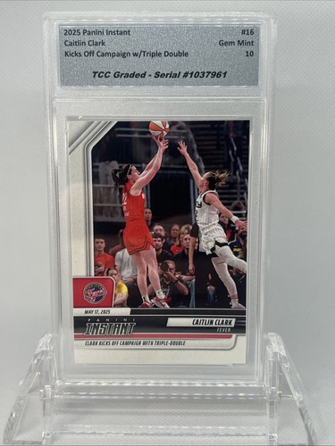 2025 Panini Instant Caitlin Clark Triple Double TCC Graded Gem Mint 10 ...