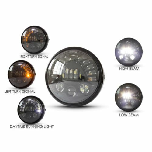 Motorcycle 7.7" Projector LED daymaker Headlight Indicators chopper ...