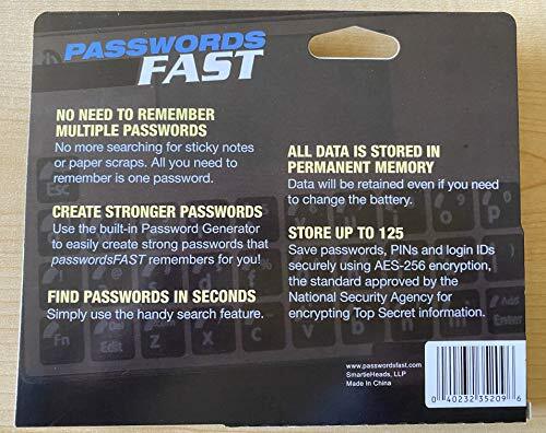 passwordsFAST Compact Offline Password Keeper (Encrypted) | eBay