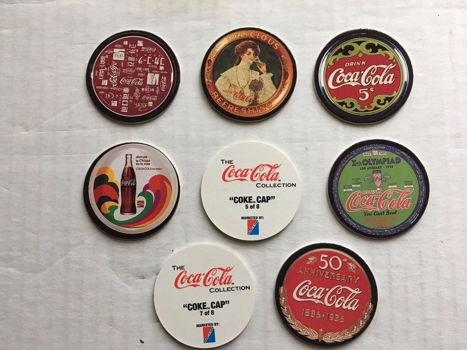 1993 Collect-A-Card Coca-Cola "Coke Cap" Pogs Series 1 and 2 Set of 16 ...
